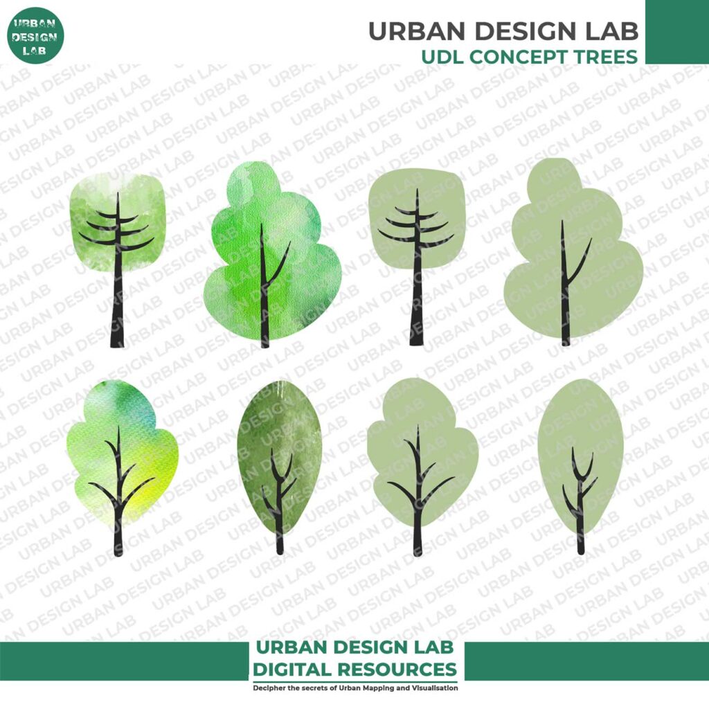Set Of 54 Concept Trees In Elevation