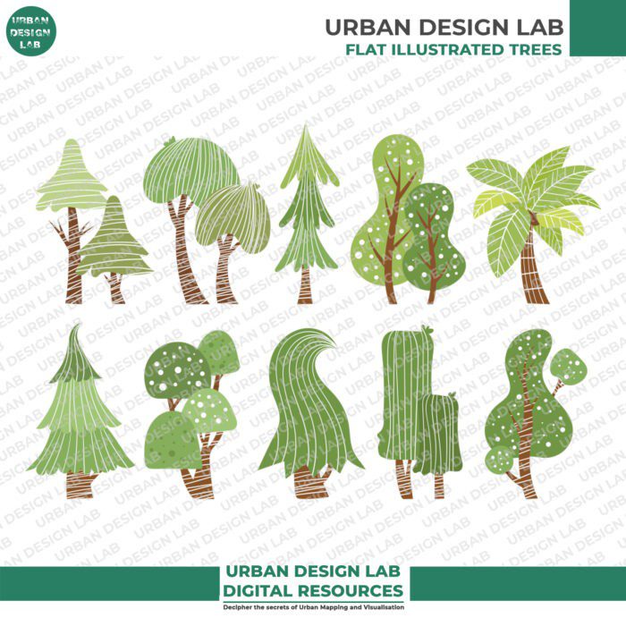 Flat Illustrated Trees | Urban Design Lab