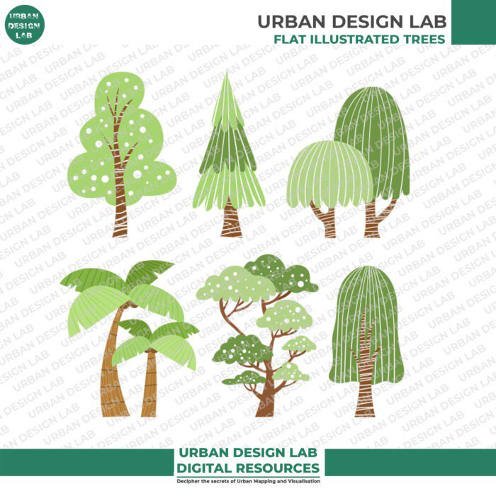 Flat Illustrated Trees | Urban Design Lab