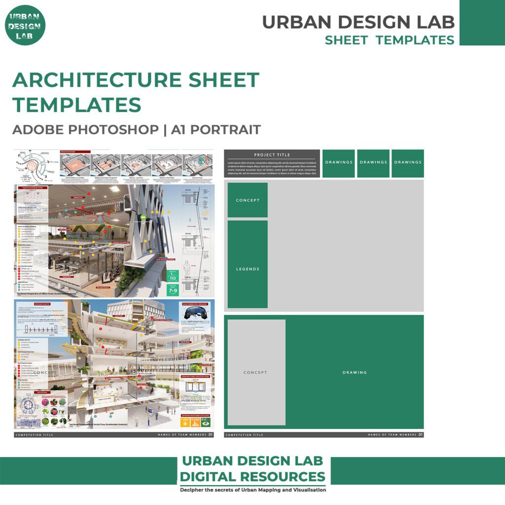 Architectural Presentation Templates | A1 Portrait