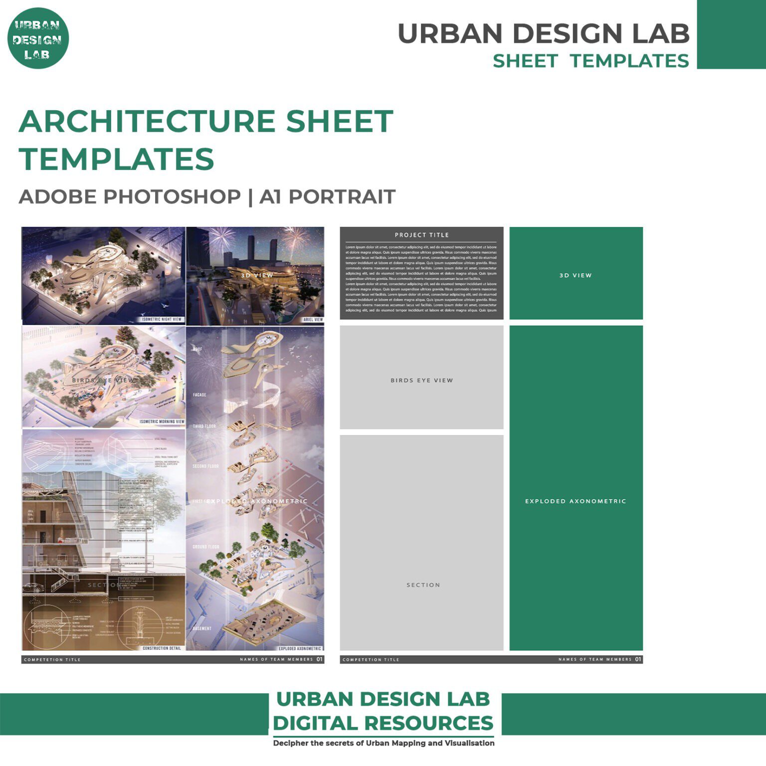 Architectural Presentation Templates | A1 Portrait