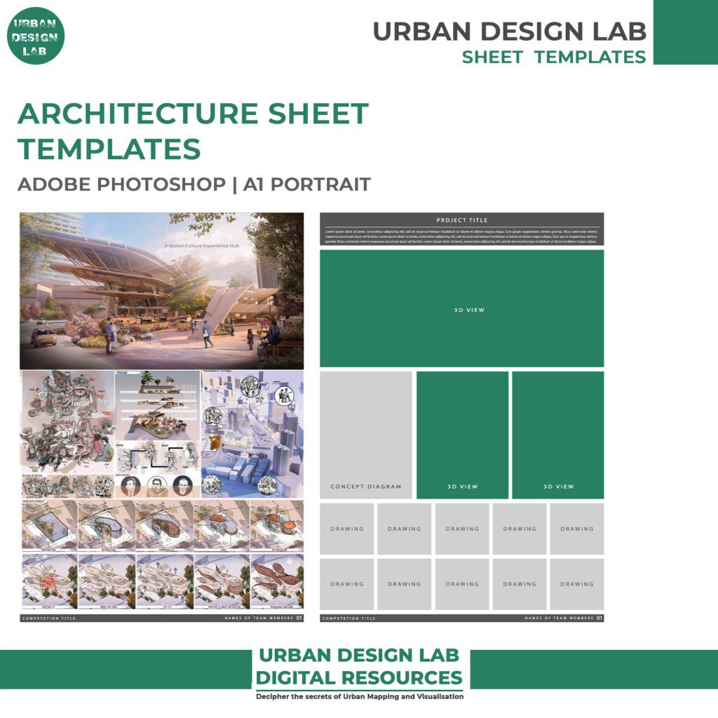 Architectural Presentation Templates | A1 Portrait