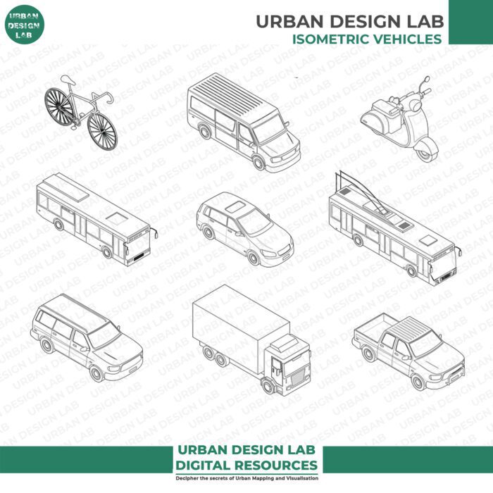 36 High-Quality Isometric Vehicle Cutouts