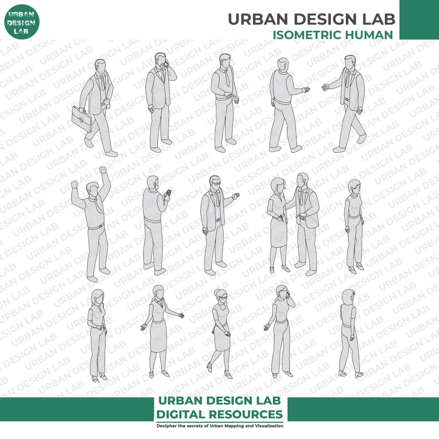 52 Isometric Human Cutouts For Architecture Diagrams