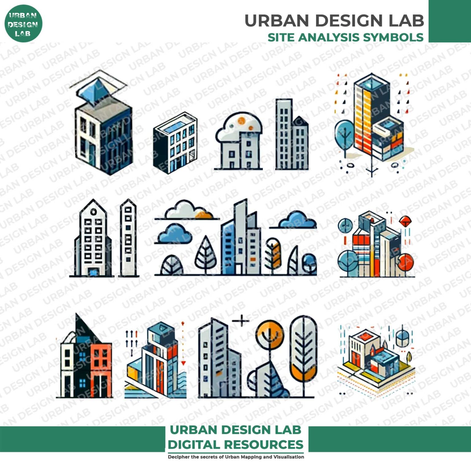 Free Architecture Site Analysis Symbols - Buildings
