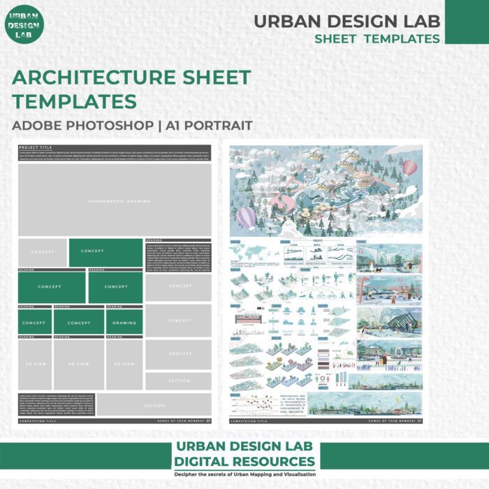 Architectural Presentation Templates PSD | A1 Portrait