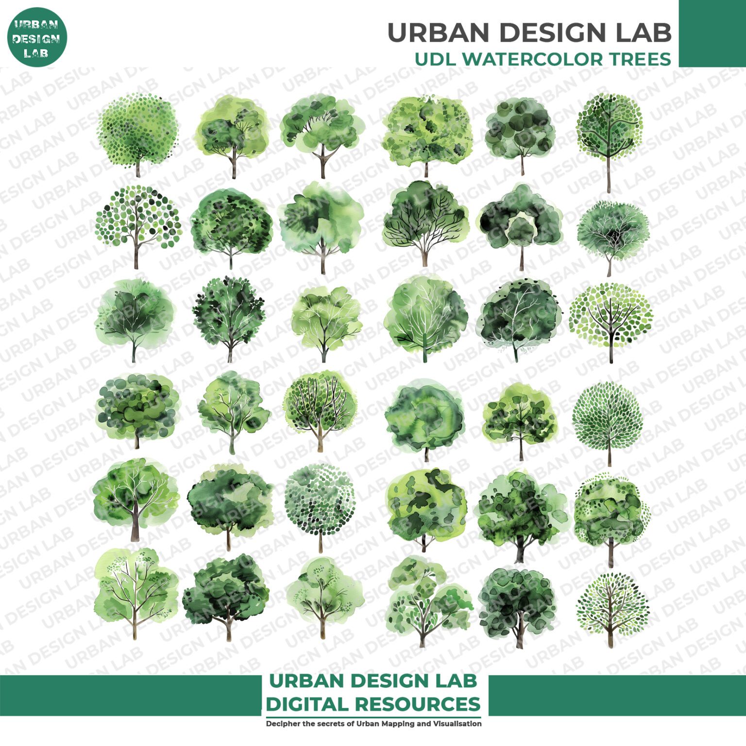 36 Free Watercolor Trees For Photoshop